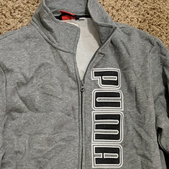 Puma | Jackets & Coats | Mens Grey Puma Fleece Track Jacket | Poshmark